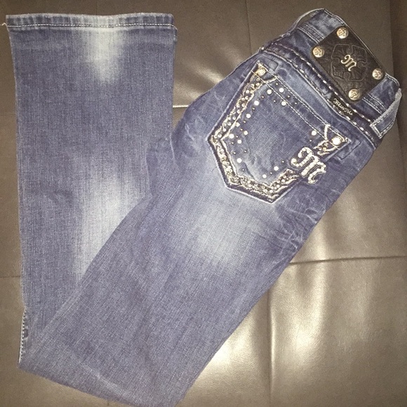 Jeans | Miss Me Size 26 2 Bootcut Jeans W Rhinestones | Poshmark